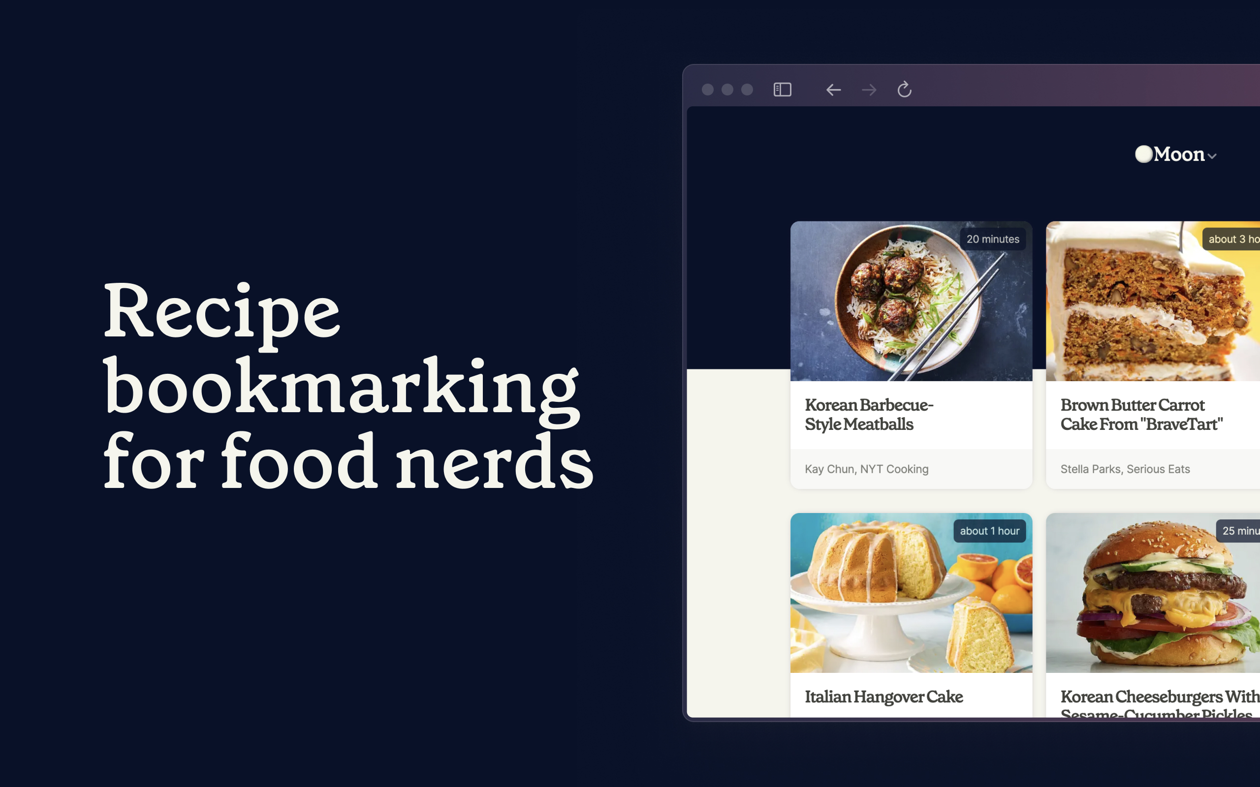 Moon — Recipe bookmarking for food nerds